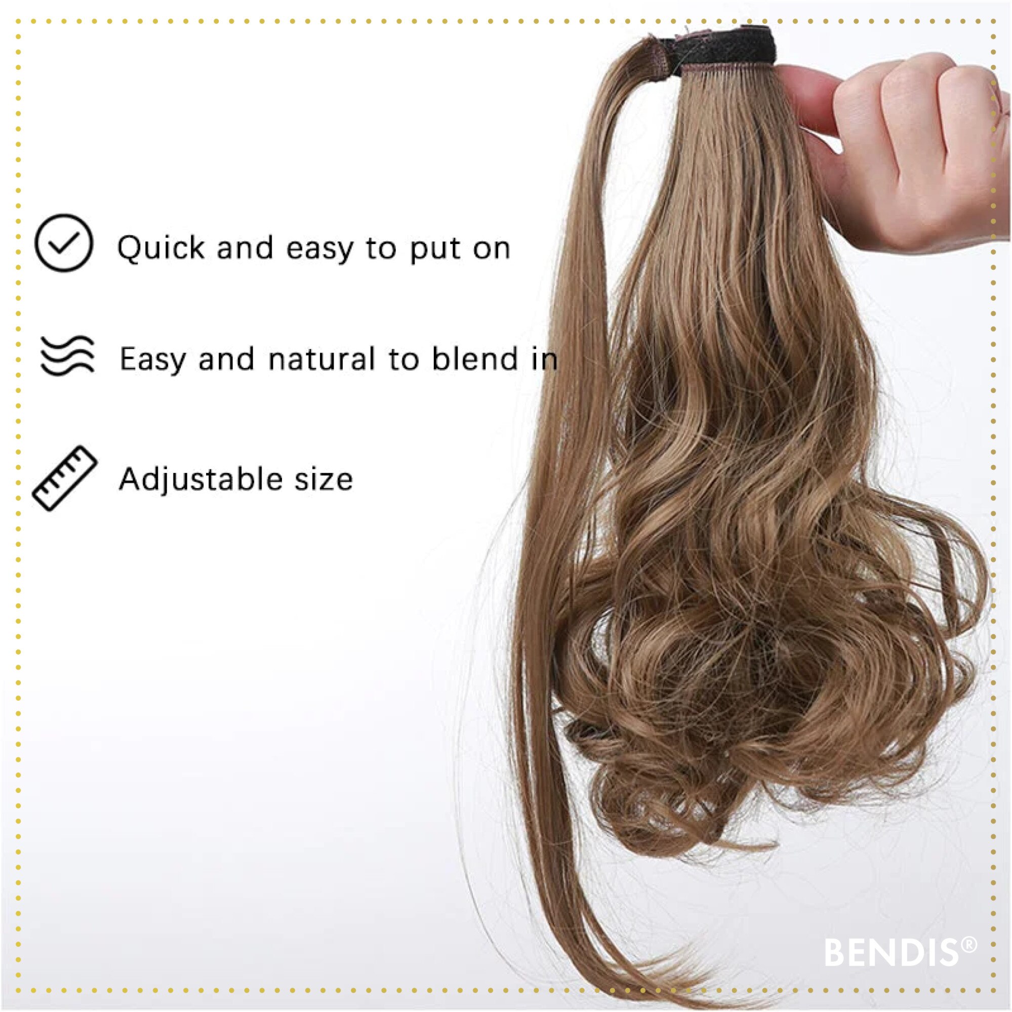 Extensie de par, coada de par ondulata, culoarea Saten Casmir, fibra ...