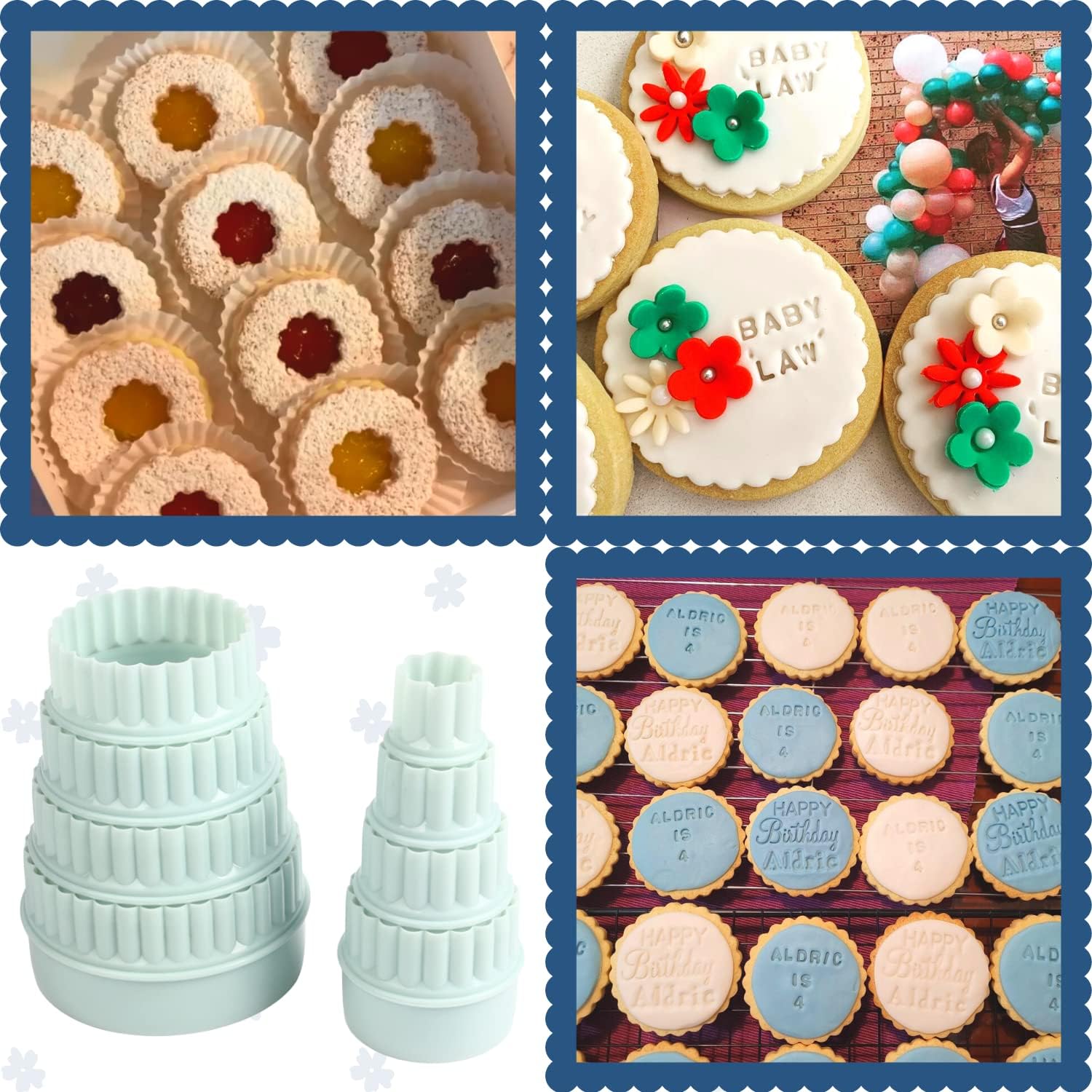 Set 8 forme pentru prajituri, Plastic, 2.8x9.8cm, Verde - eMAG.ro