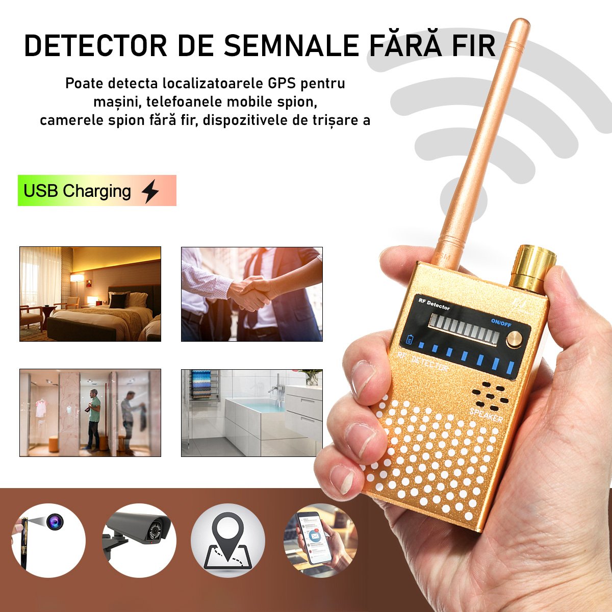 Detector aparate de spionaj wireless, GPS / CDMA / GPRS, Wi-Fi ...