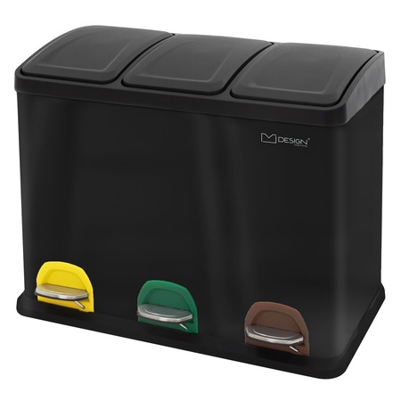 Cos de gunoi, ML-Design, negru, otel, 59 x 47 x 35 cm, robust si ...