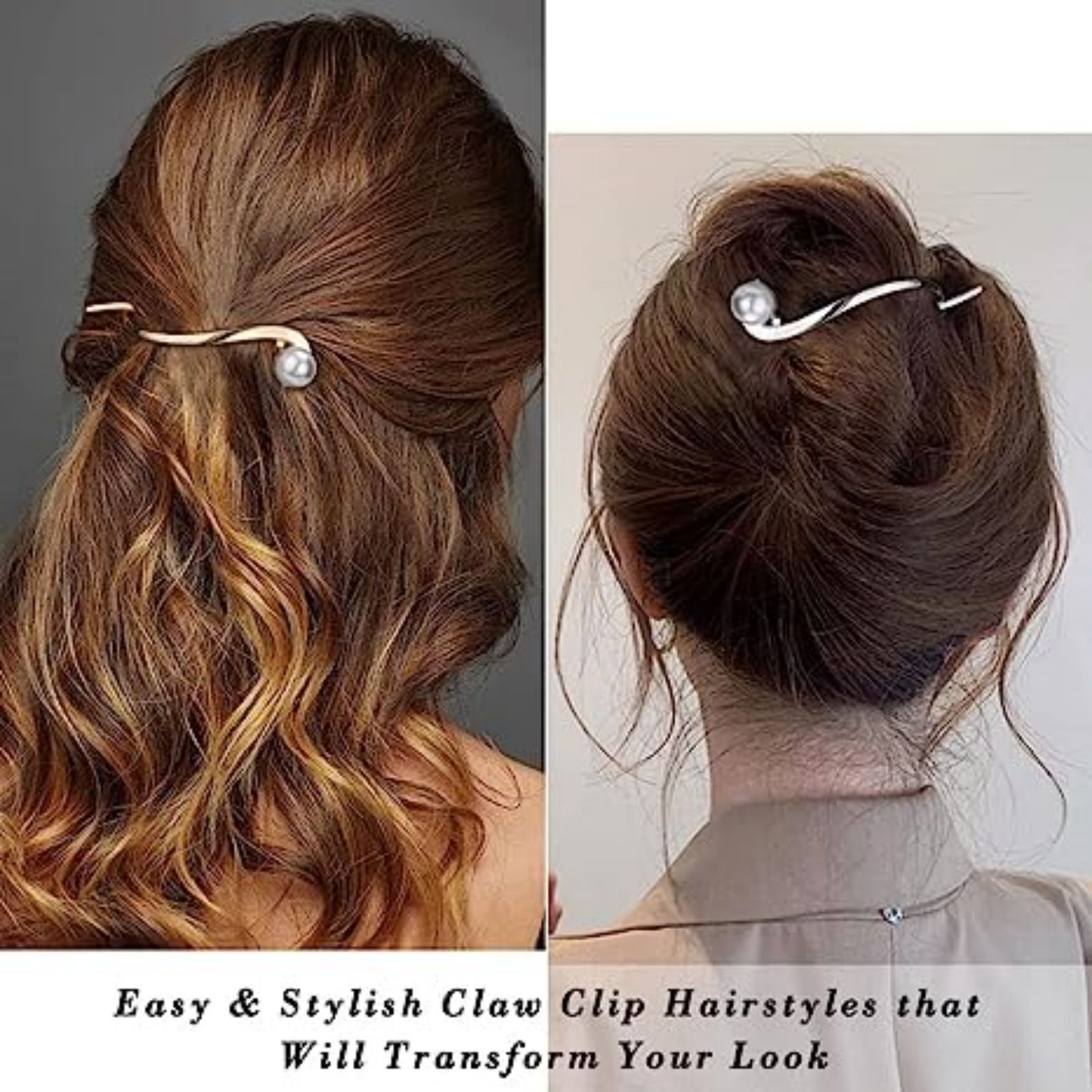 Set 3 agrafe decorative si elegante pentru par, POMAMZ, metalice ...