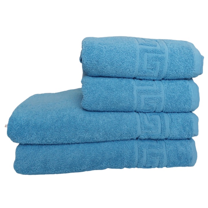 Set Prosoape Pufoase Hoteliere, 4 Piese, Model Greek,100% Bumbac ...