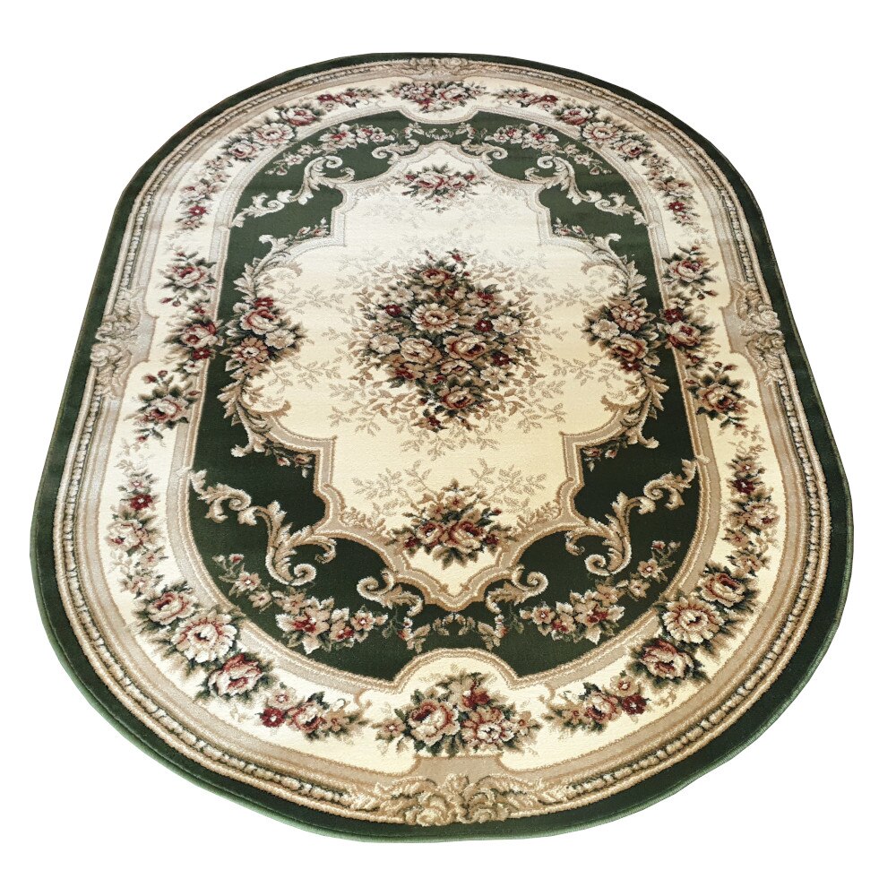 Covor Oval, Lotos 574/310, Verde, 1800 gr/mp Verde 60 x 110 - eMAG.ro