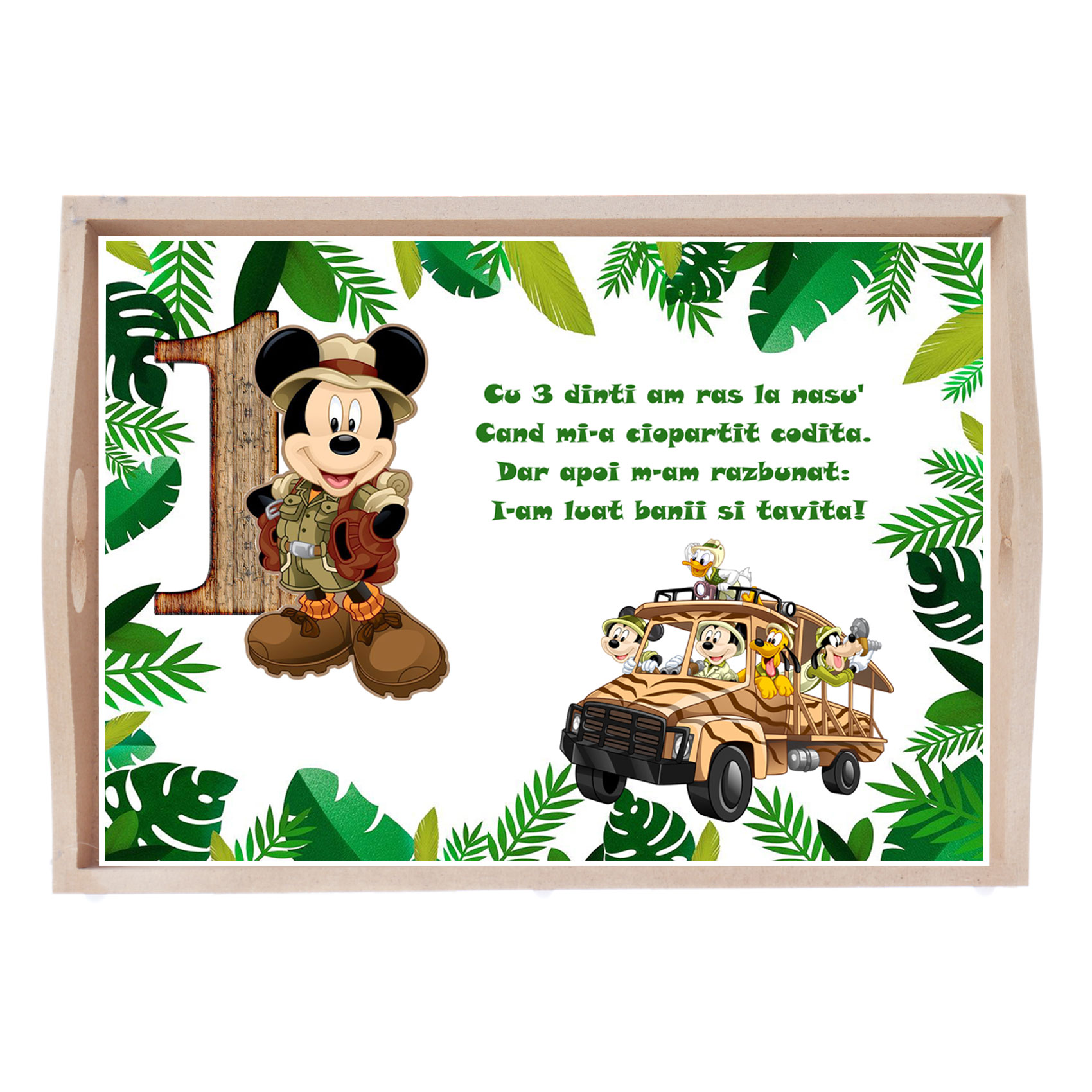 Set tava pentru taiere mot la baieti, model Safari cu Mickey Mouse ...