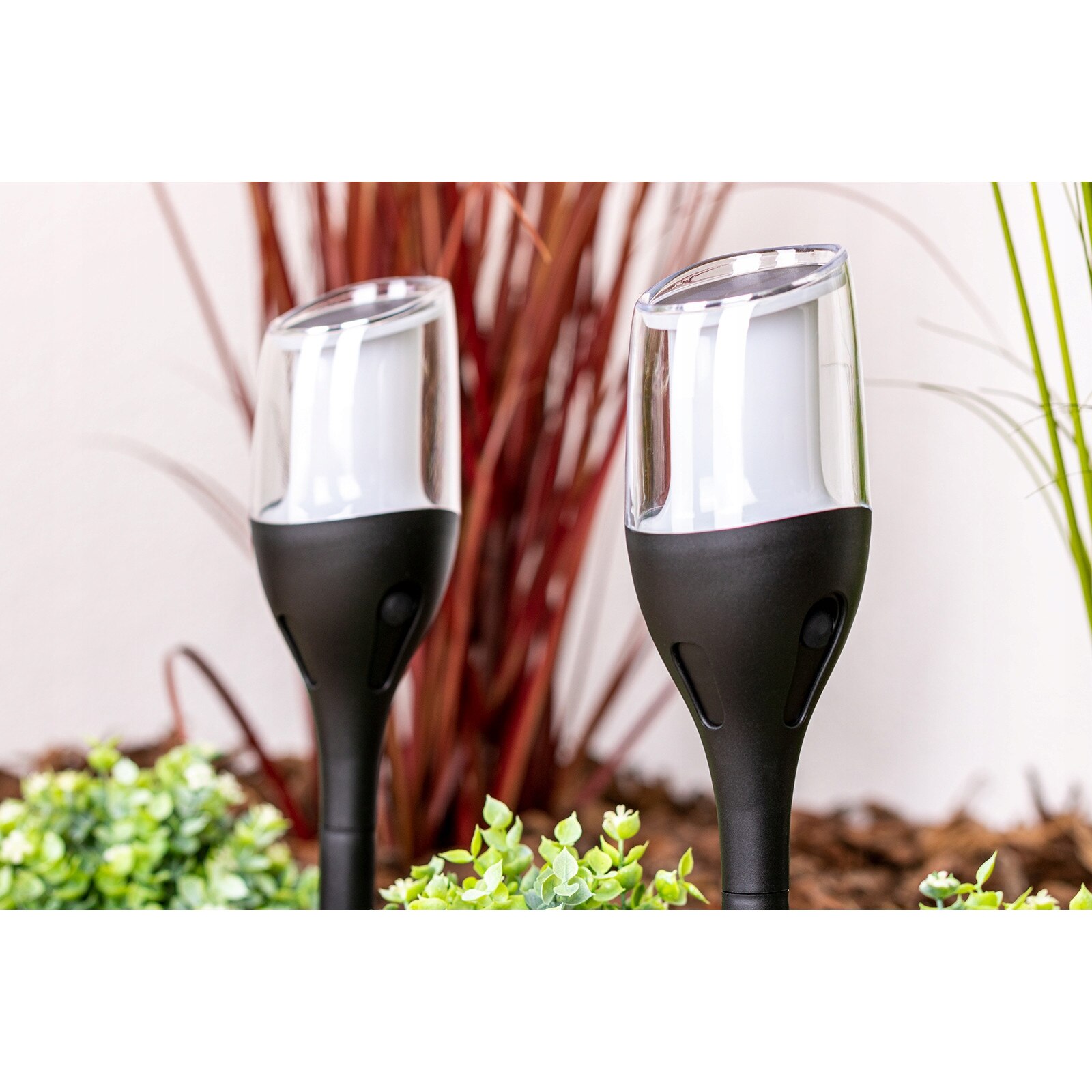 Set 4x lampi de gradina, Ecolight, ABS, LED, 60 cm, Baterie-NiMH 1.2V ...