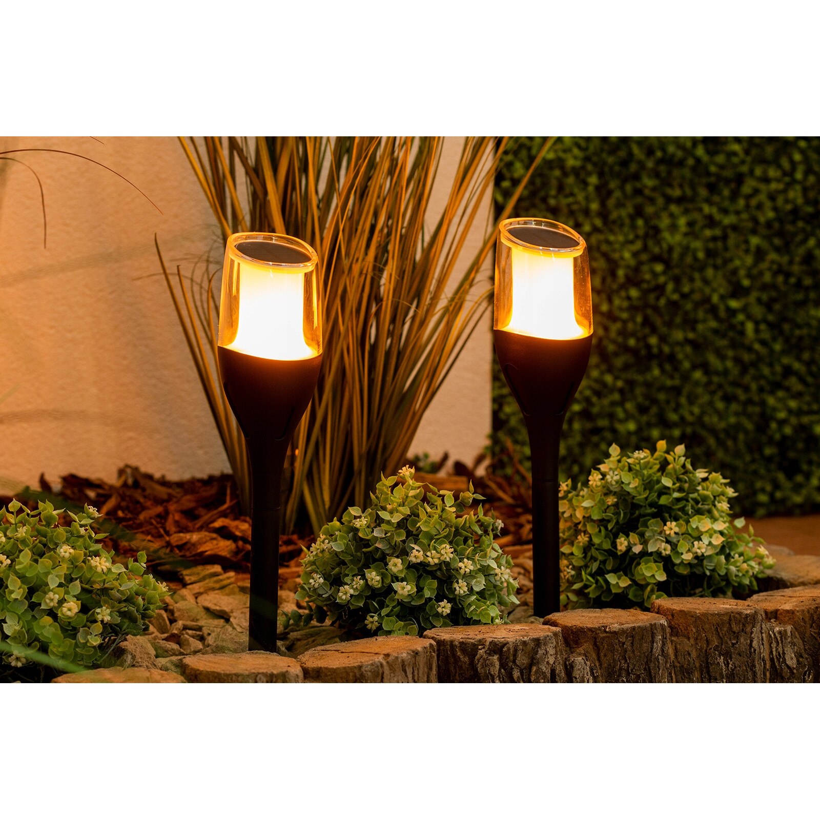 Set 4x lampi de gradina, Ecolight, ABS, LED, 60 cm, Baterie-NiMH 1.2V ...