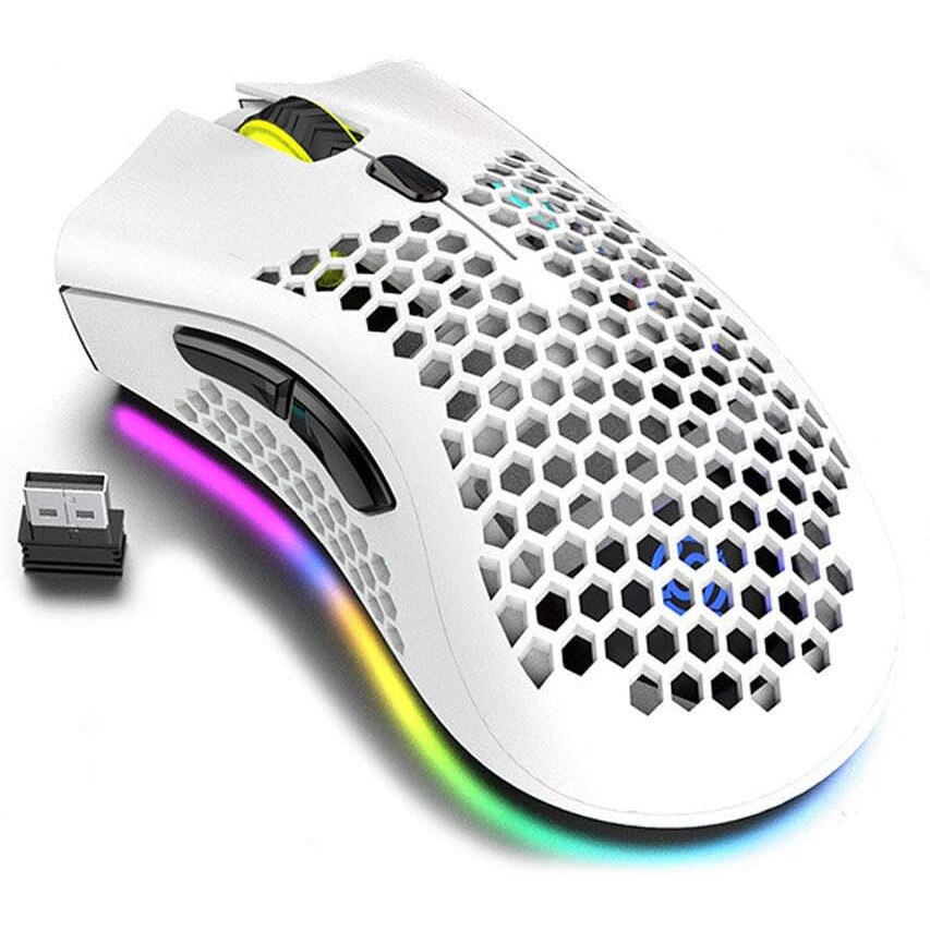 Mouse gaming wireless, 2.4GHz, 6 taste, 3 DPI, Iluminare fundal RGB ...
