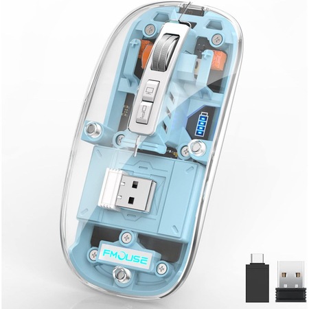 Mouse fara fir, Bluetooth 2.4G, 3 moduri conectare, 4 DPI, Reincarcabil ...