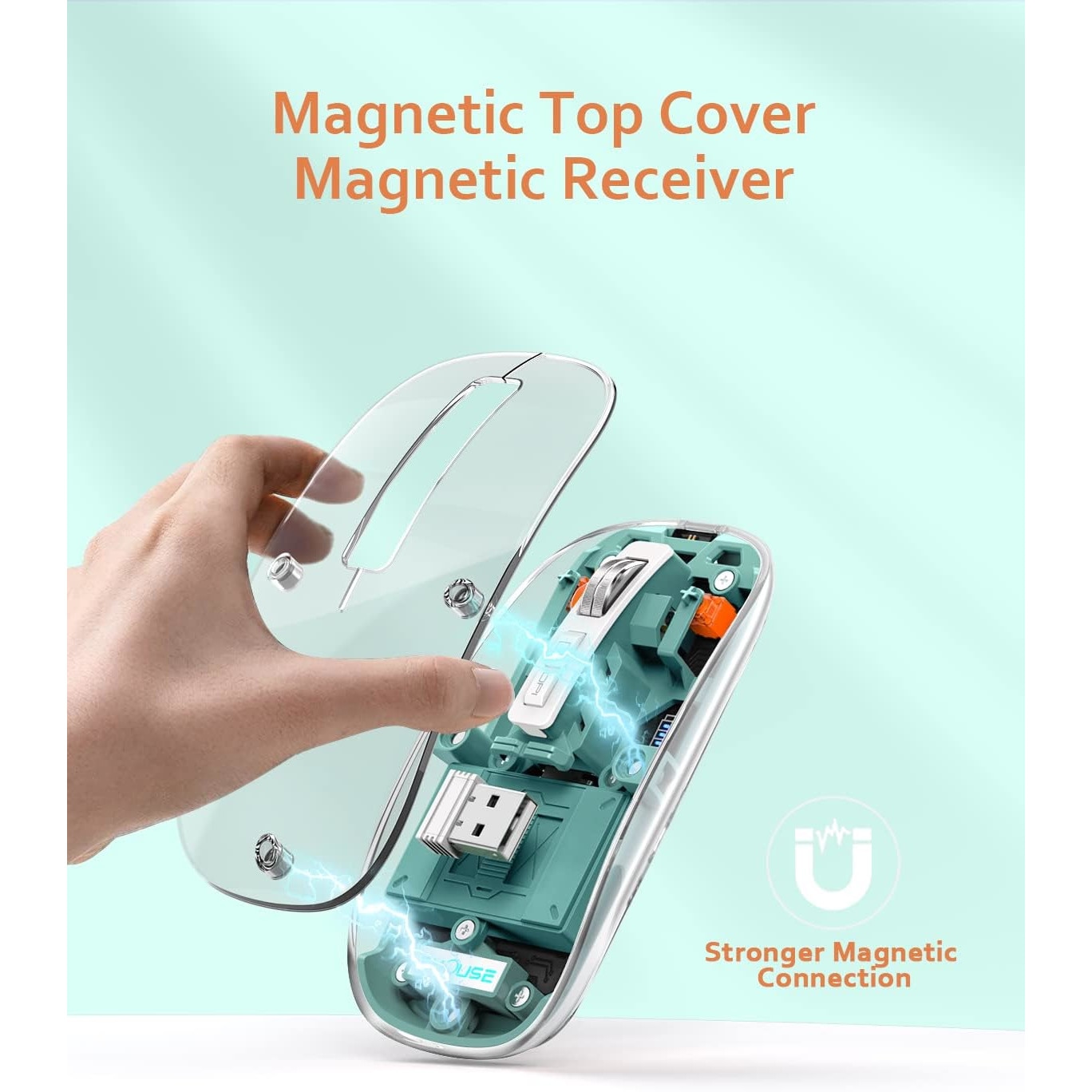 Mouse fara fir, 2,4 GHz, 3 moduri de conectare, 4 nivele DPI reglabile ...