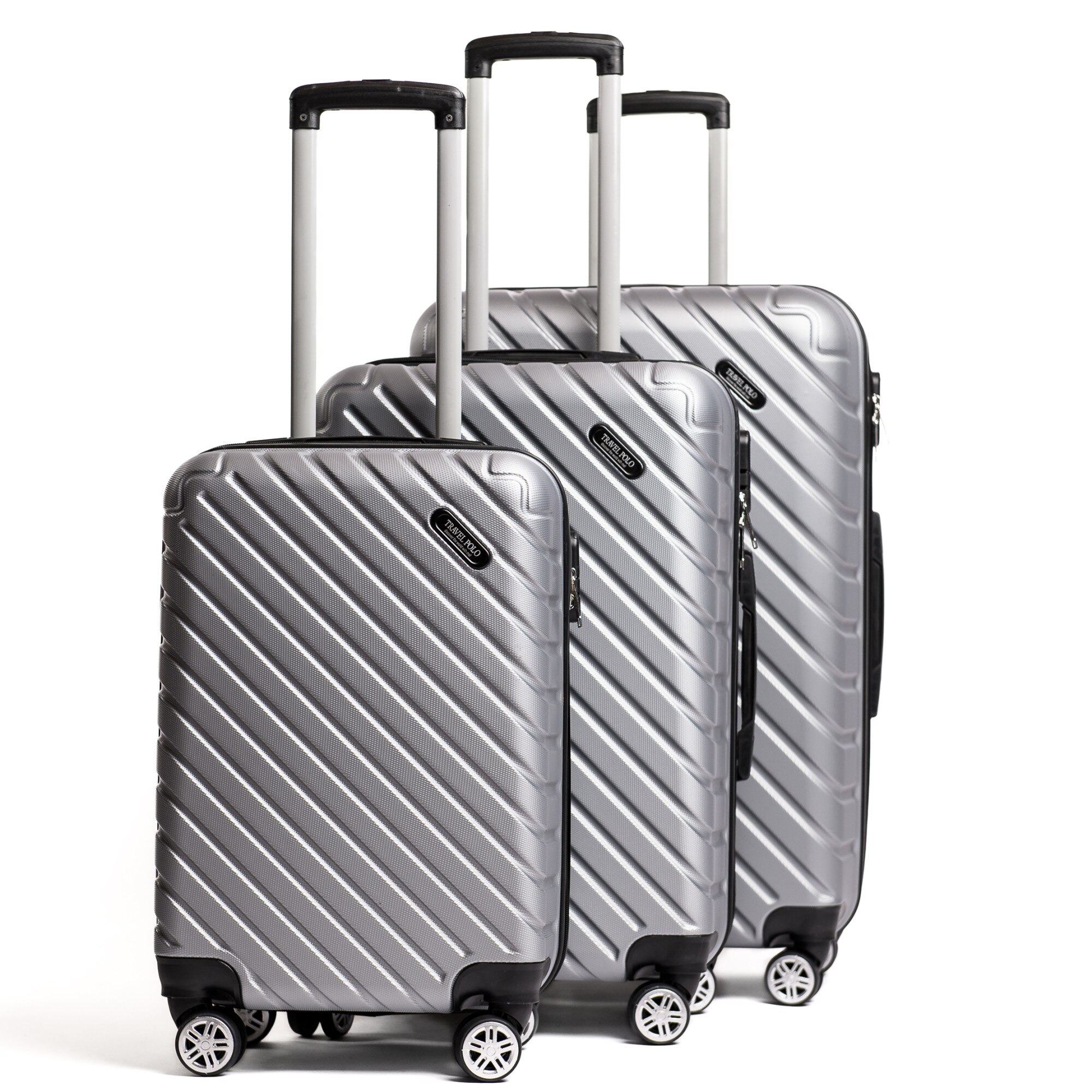 Set Trolere, TRAVEL POLO, ABS, A1001, Gri, 3 piese S-M-L - eMAG.ro