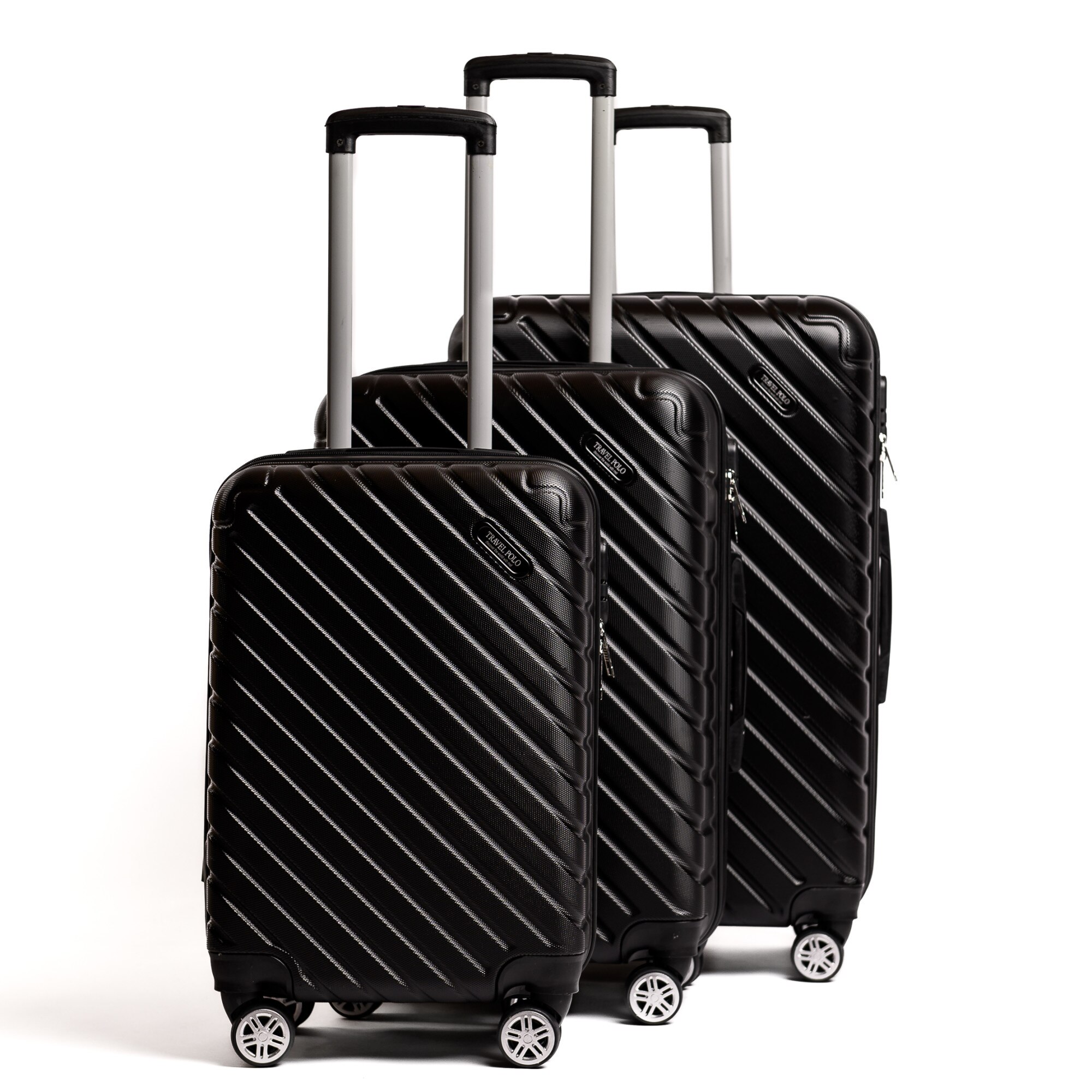 Set Trolere, TRAVEL POLO, ABS, A1001, Negru, 3 piese S-M-L - eMAG.ro