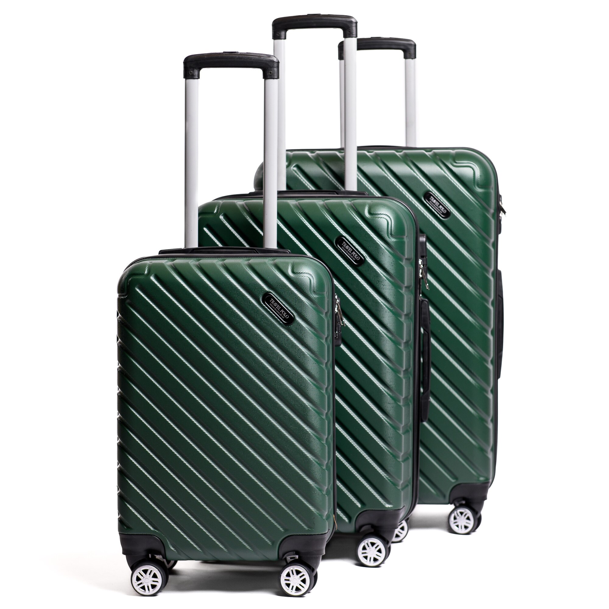 Set Trolere, TRAVEL POLO, ABS, A1001, Kaki, 3 piese S-M-L - eMAG.ro