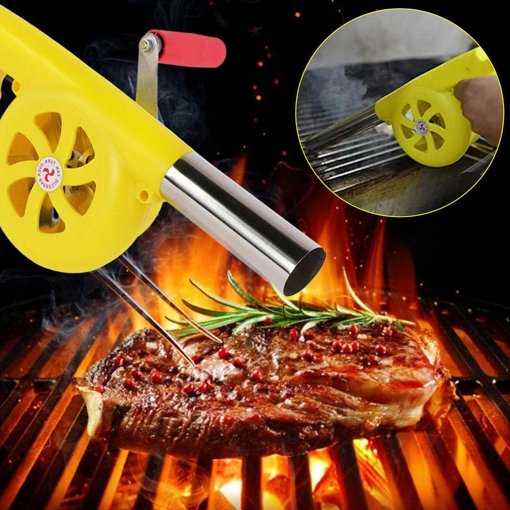 Suflanta de aer pentru gratar, Inox/Font, 29cm, Galben - eMAG.ro
