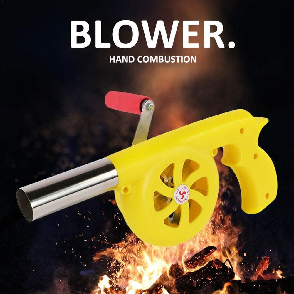 Suflanta de aer pentru gratar, Inox/Font, 29cm, Galben - eMAG.ro
