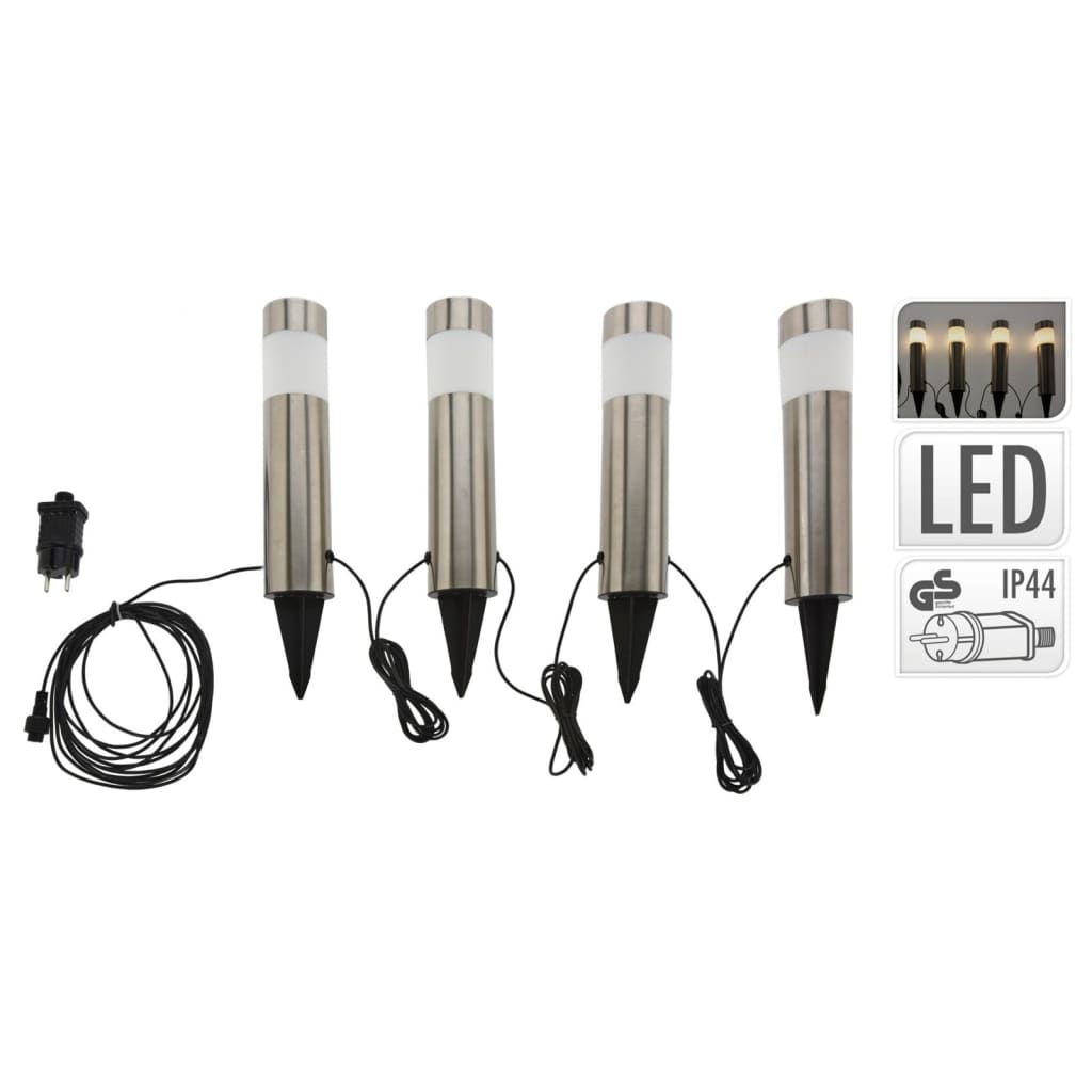 Set lampi de gradina cu LED ProGarden, 4 buc., 6,3x37,5 cmn, 9.4 kg ...