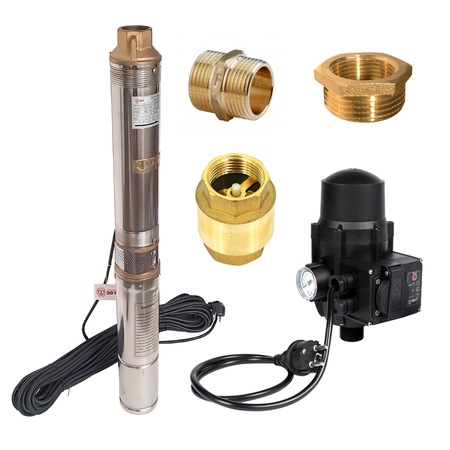 Pompa de apa curata submersibila 4QJD2-8, 1500 W, 8 turbine, 7 mc/h ...