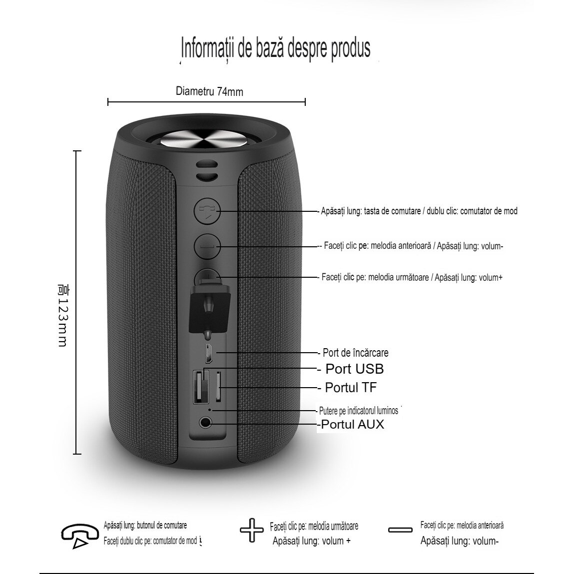 Boxa Bluetooth Portabila, Impermeabila, Zealot S32 - 5w, Negru - eMAG.ro