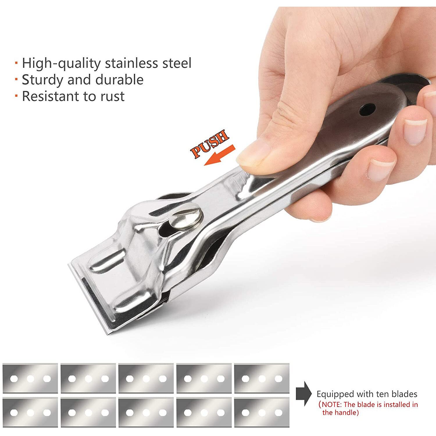 Racleta de curatare pentru plita ceramica, Inox/Plastic, Multicolor ...