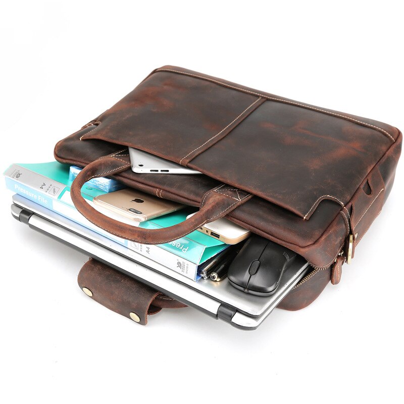Geanta pentru laptop, Piele naturala, Rezistenta la apa, Pentru laptop ...