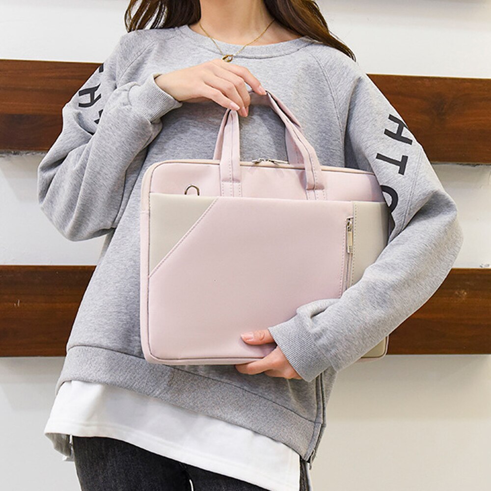 Geanta laptop, Poliuretan, 14 inch, Bej - eMAG.ro