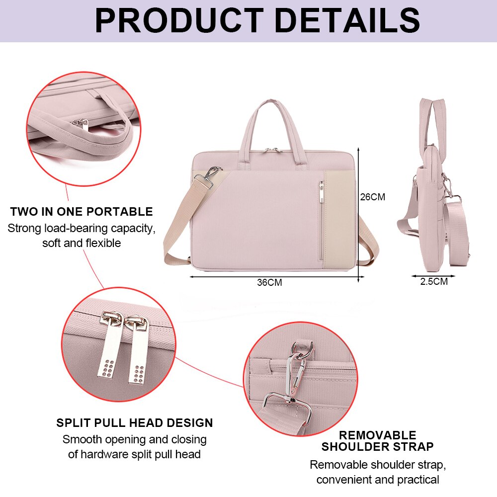 Geanta laptop, Poliuretan, 14 inch, Bej - eMAG.ro