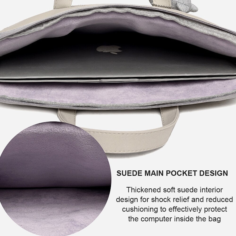 Husa laptop, Piele ecologica, 15.6 inch, Alb - eMAG.ro