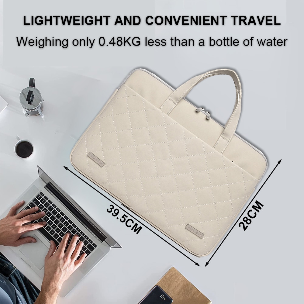 Husa laptop, Piele ecologica, 15.6 inch, Alb - eMAG.ro