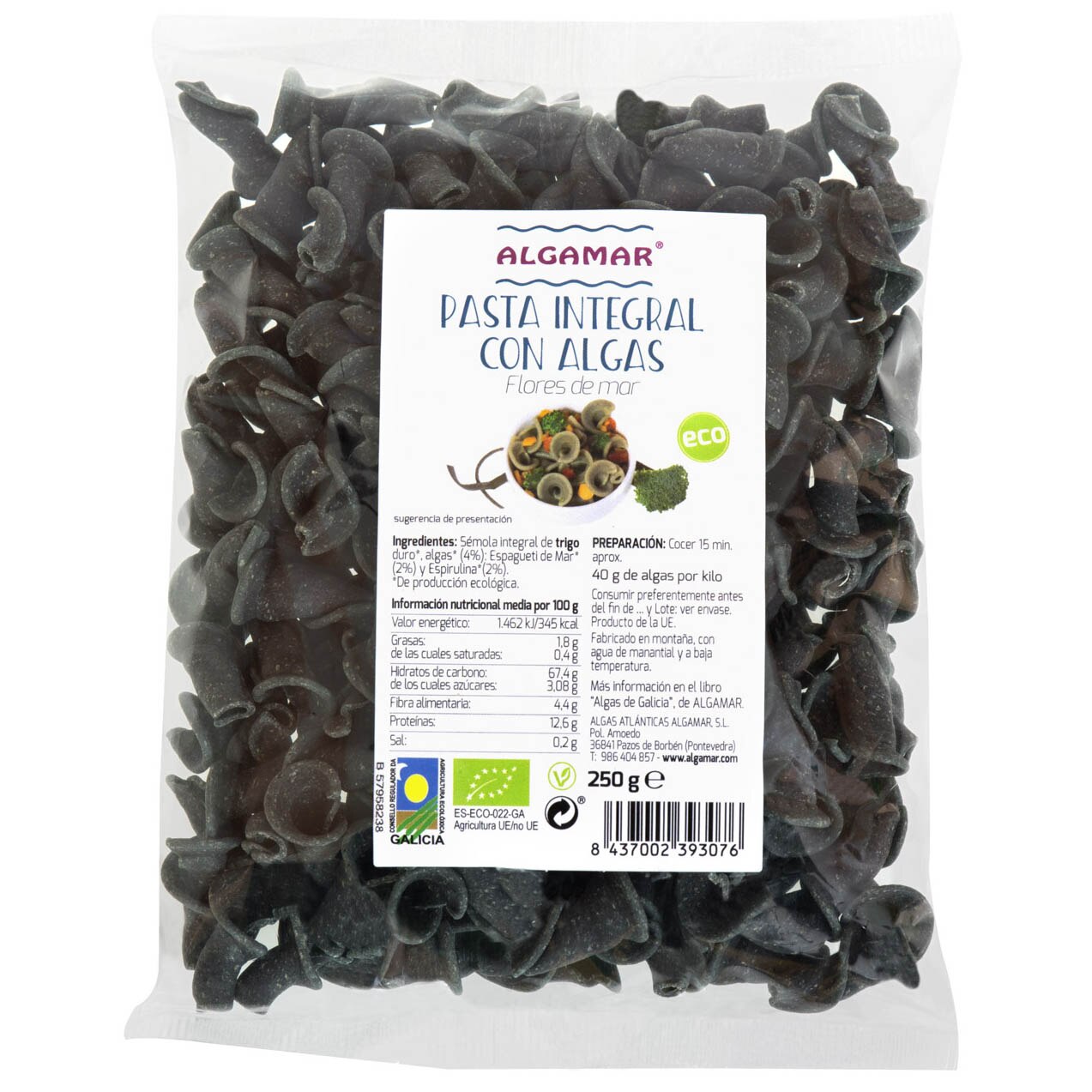 Paste Integrale Grau Dur "Flowers Of The Sea" cu Alge Bio Algamar, 250g ...