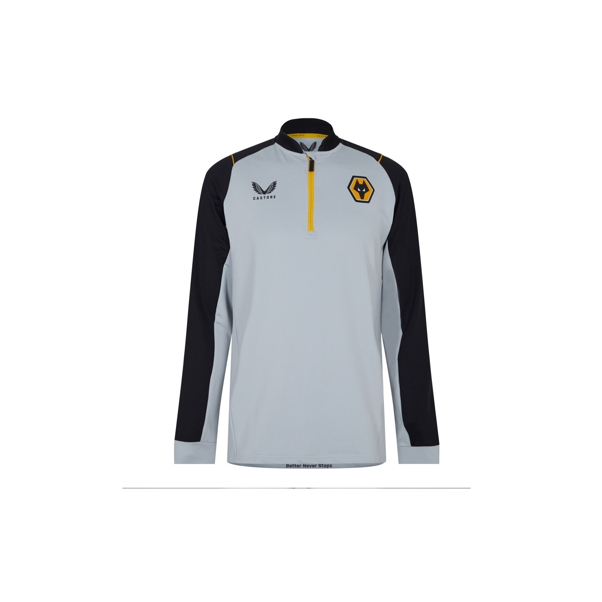 Оригинална футболна фланелка Castore Wolves quarter Zip Top Mens, Сив ...