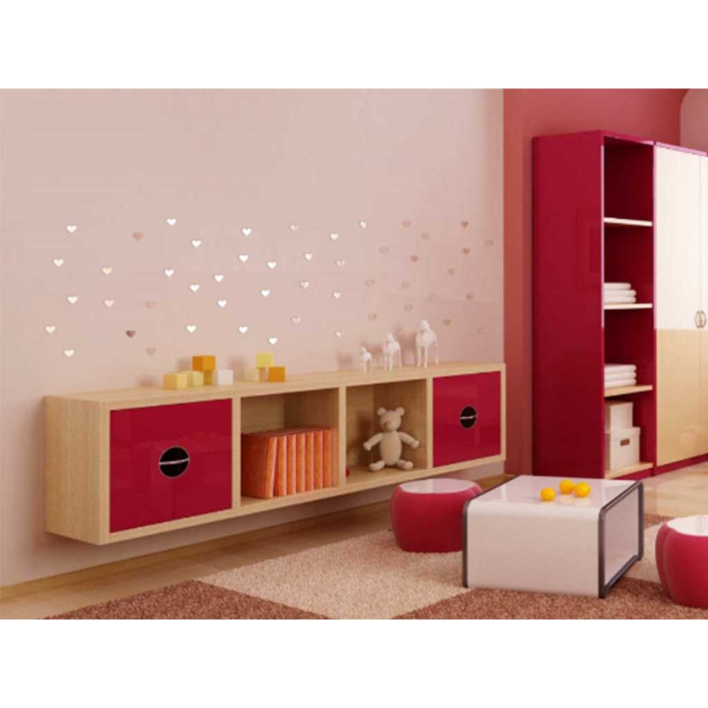 Комплект 100 огледала във формата на сърце, за декорация на стена, 2 х ...