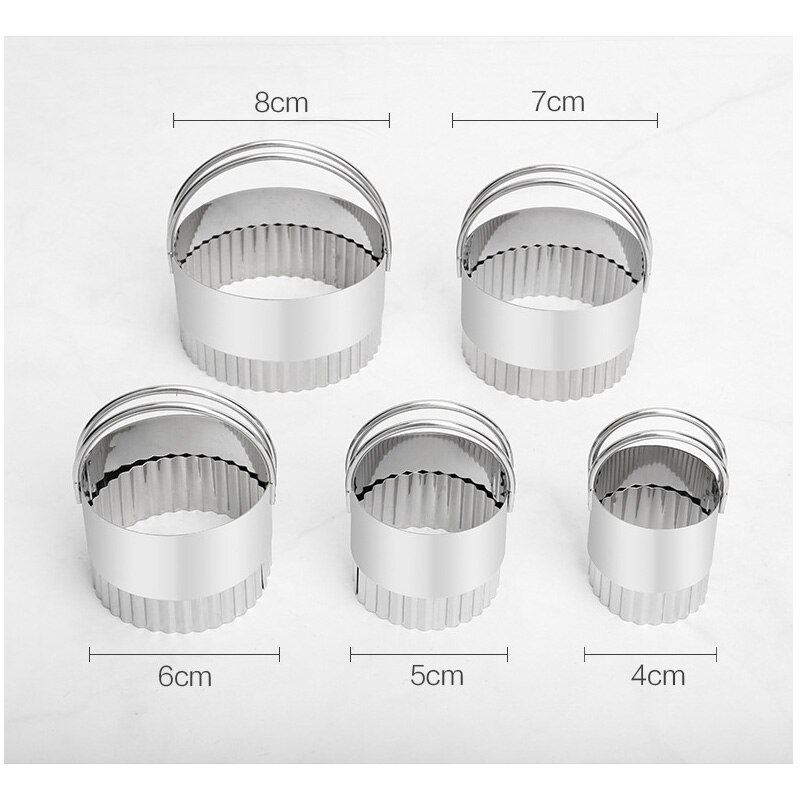 Set 5 forme pentru prajituri, Inox, Argintiu - eMAG.ro