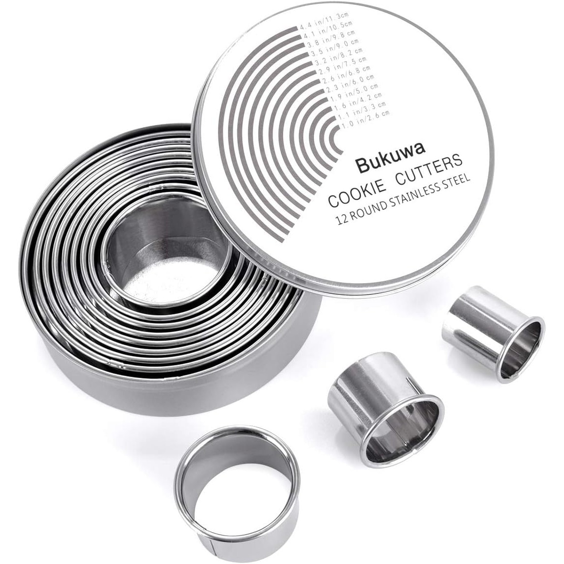 Set 12 forme pentru prajituri, Inox, Argintiu - eMAG.ro