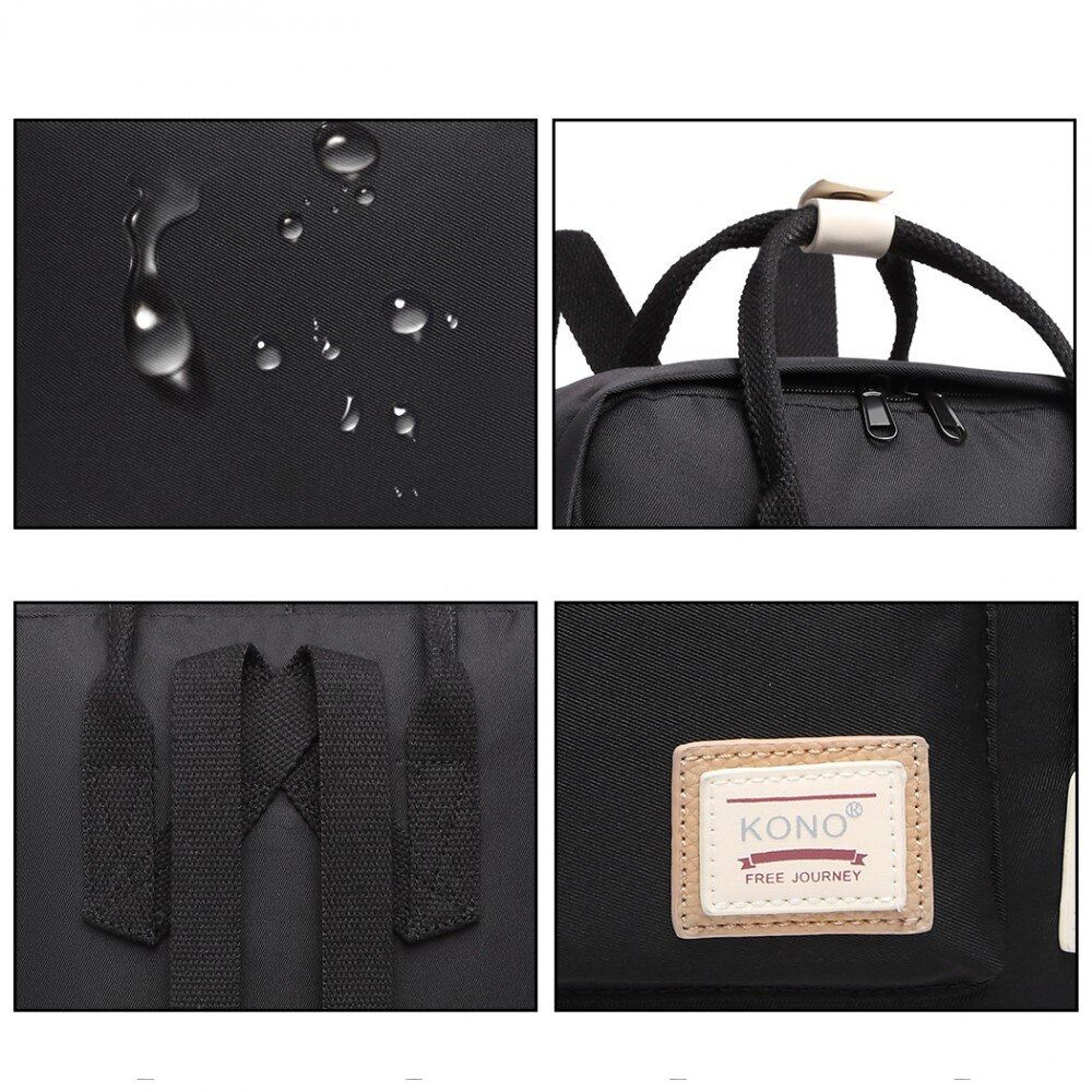 Rucsac unisex pentru laptop, rezistent la stropi, KONO EB2017BK Negru ...