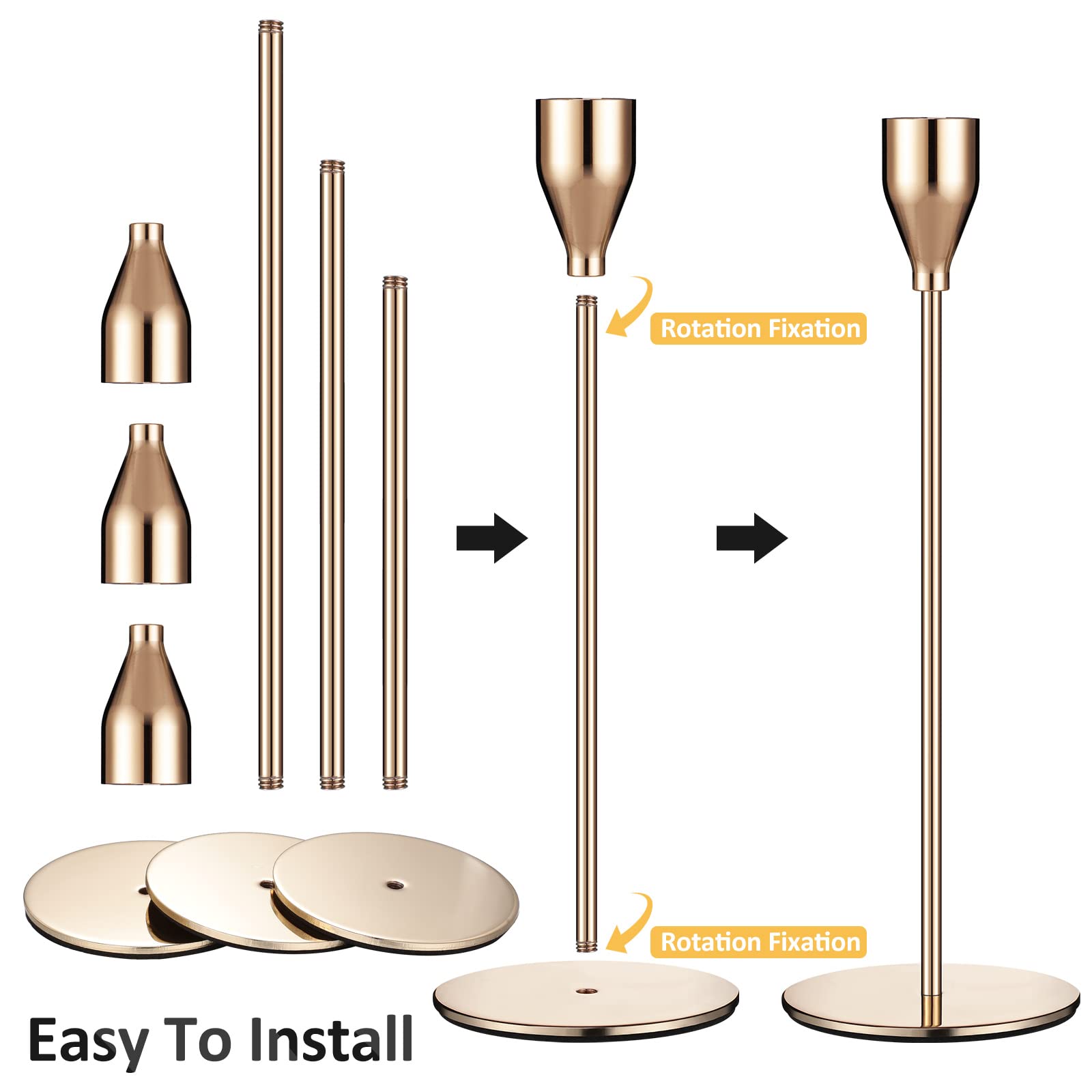 Set de noua sfesnice, din metal, de culoare aurie - eMAG.ro