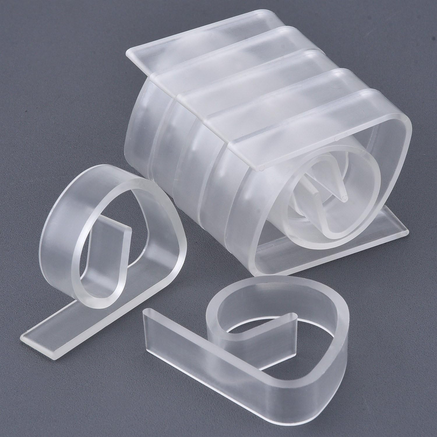Set 24 cleme pentru fata de masa, Plastic, Transparent - eMAG.ro