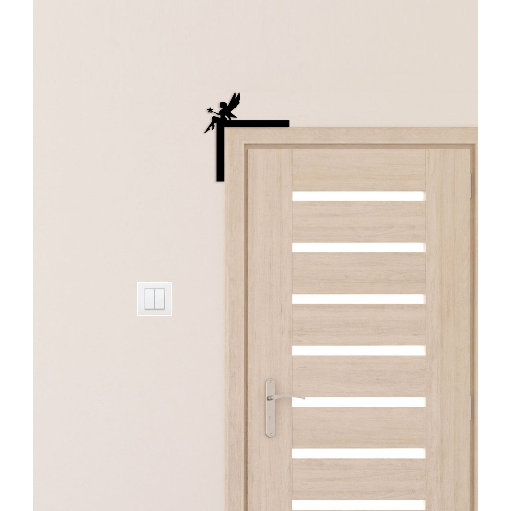 Decor Usa, MDF, Negru, Fetita-2, Zana, 12cmX12cm dimensiuni interior ...