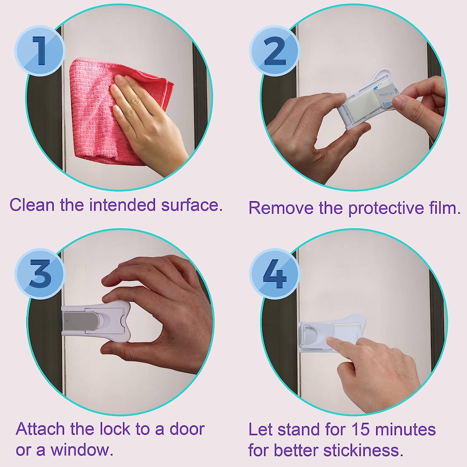 Incuietoare usi glisante pentru siguranta copiilor, ABS, 4.6x7x3.2x3.8cm, Alb - eMAG.ro