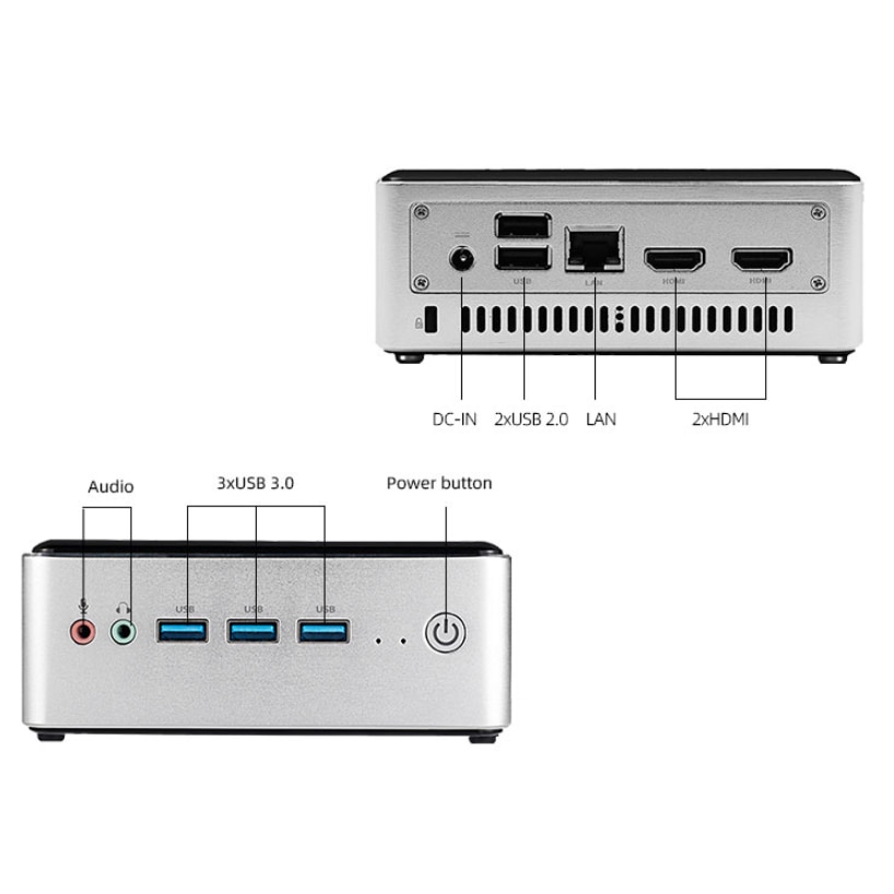 Mini PC FP5 AMD Ryzen 3020E 2.6ghz max, 8GB RAM DDR4, 128 GB SSD M.2 ...