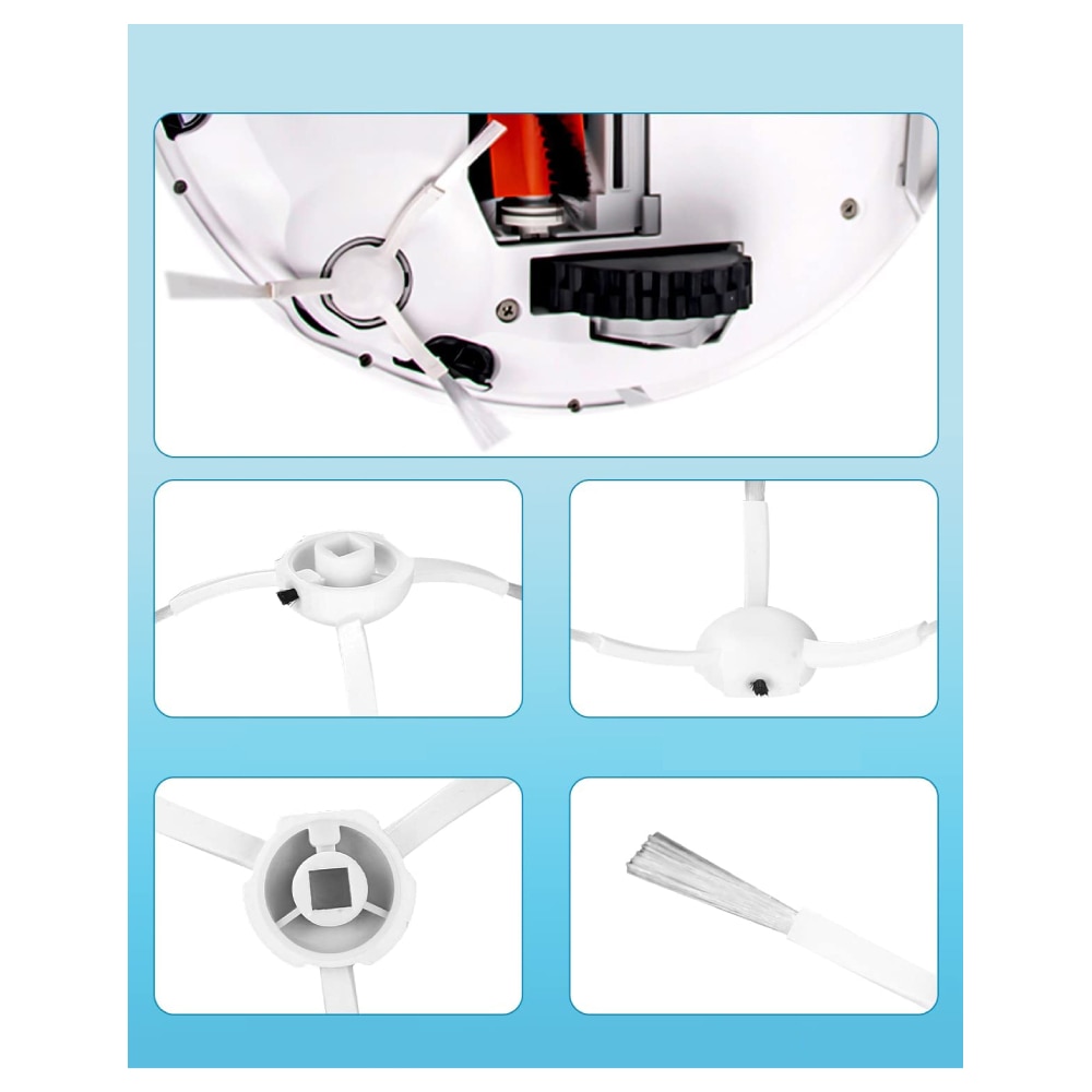 Комплект от две бели PAA-home странични четки, съвместими с ...