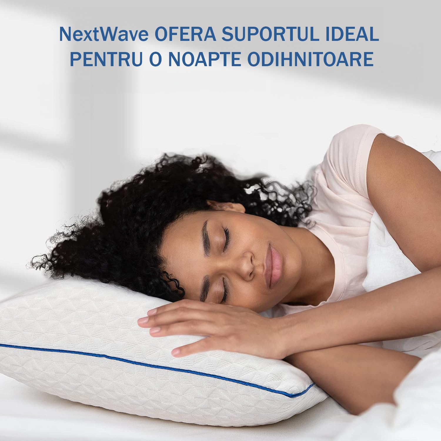 Perna ortopedica pentru dormit ajustabila NextWave®️, Spuma cu Memorie ...