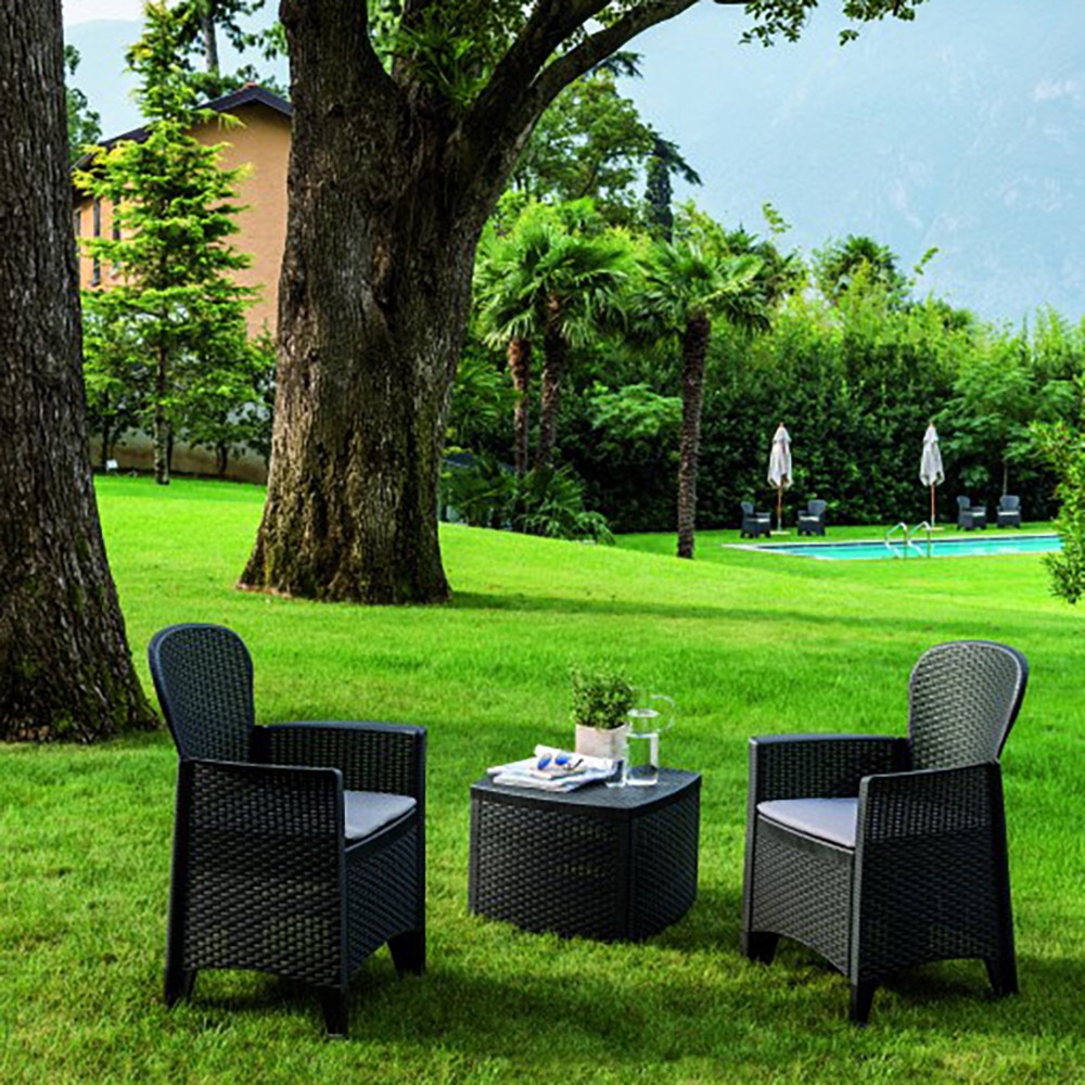Set mobilier de gradina - terasa cu 2 fotolii si masa, ratan, Tree ...