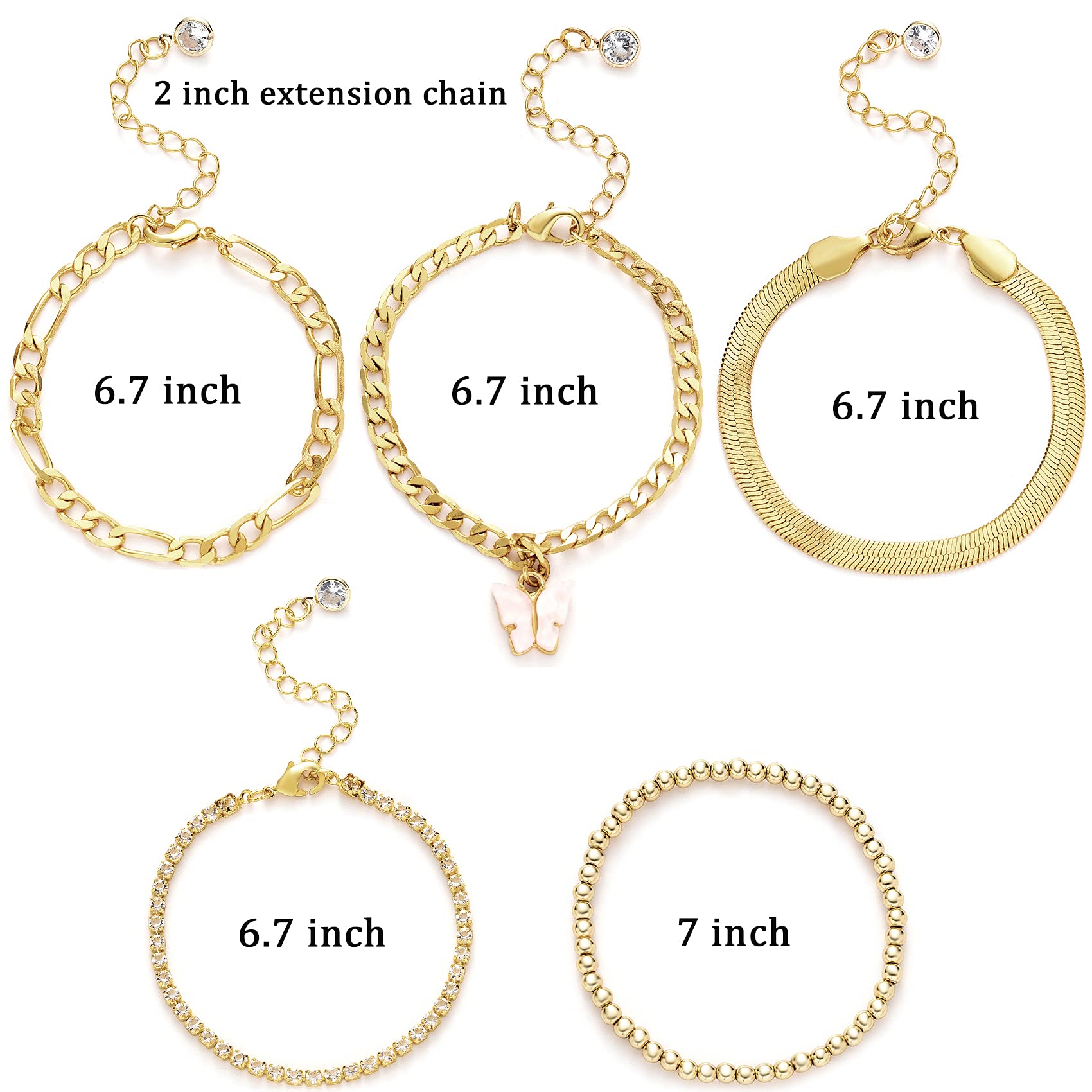 Set de bratari 5PCS, reglabil, din otel inoxidabil, OVERTANG - eMAG.ro