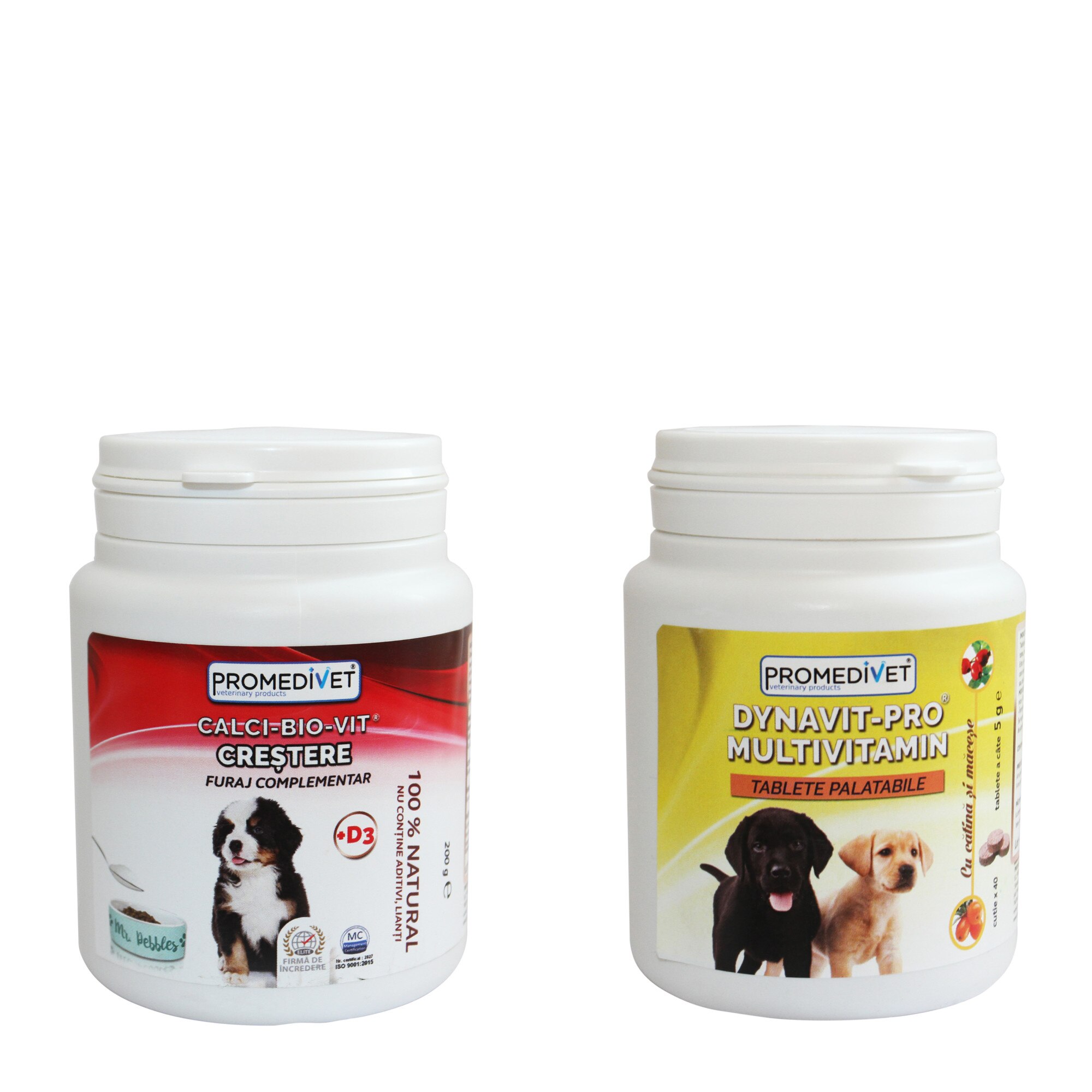 Pachet Multivitamine Dynavit Pro 40 tablete palatabile si Calci Bio Vit ...