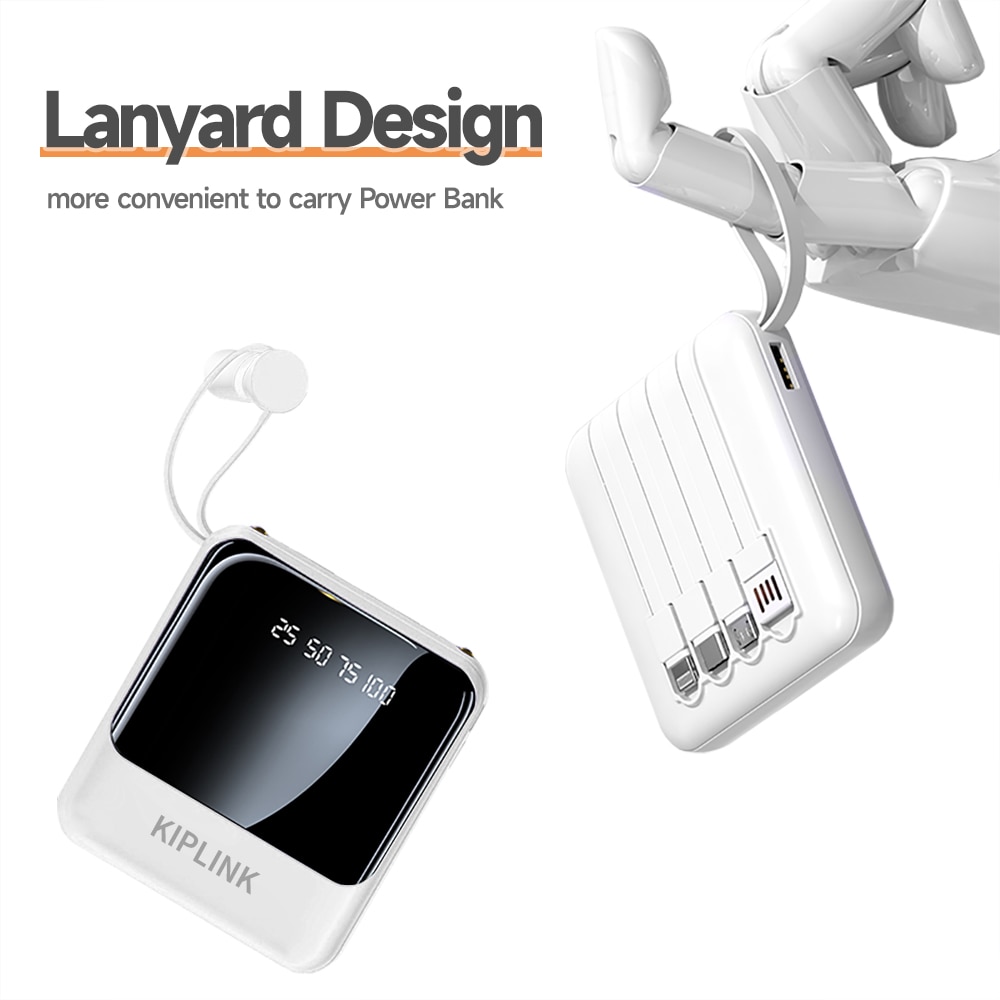 Powerbank KIPLINK 10000mAh Micro USB & USB-C Alb - Ultra-Compact - eMAG.ro