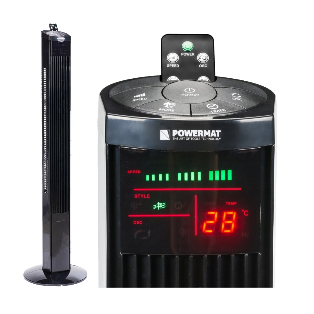 Ventilator turn 90 w Tower-120 negru, 117 cm, Powermat - eMAG.ro