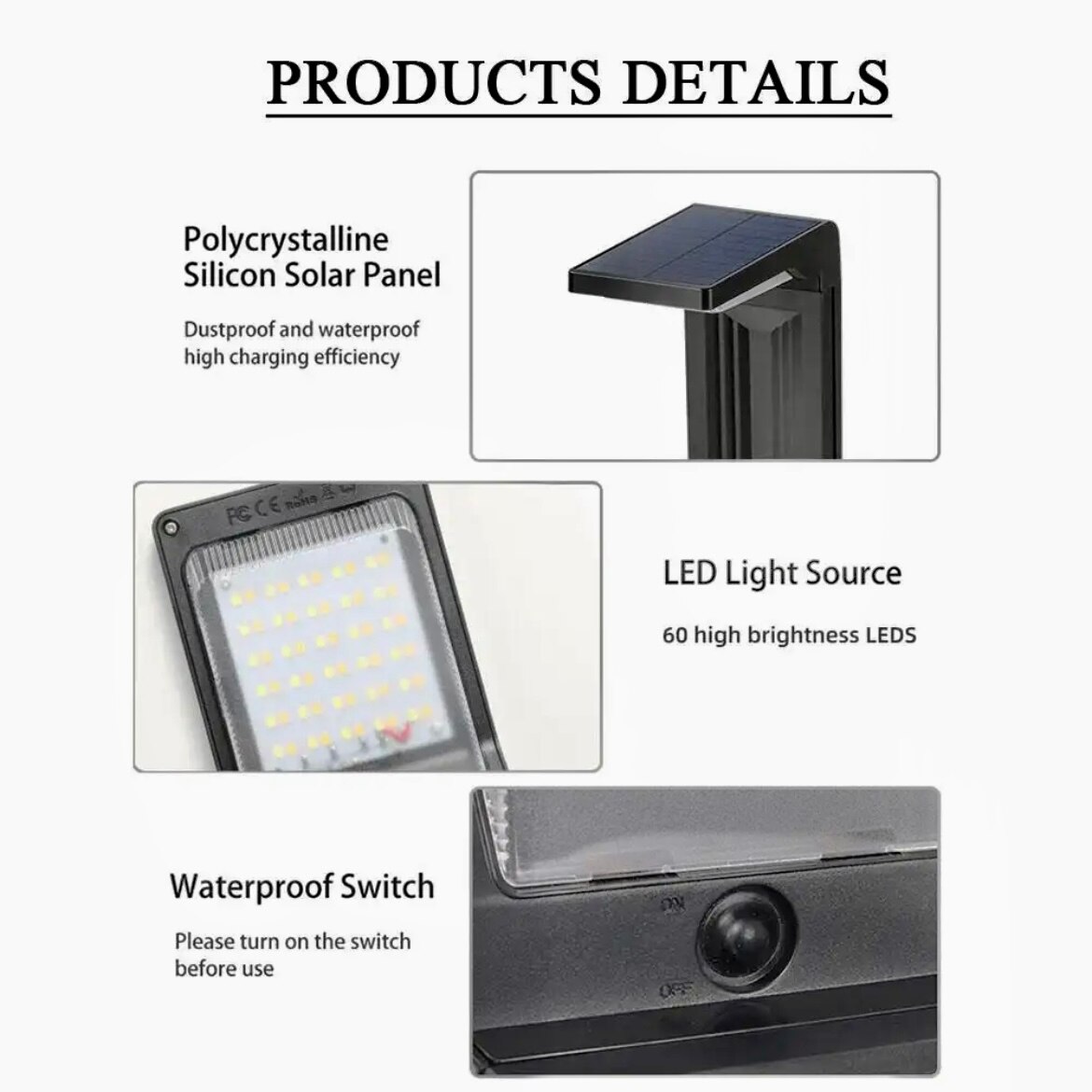 Set 2 stalpi solari de gradina Bonao, IP65, panou solar 2W, baterie 3 ...