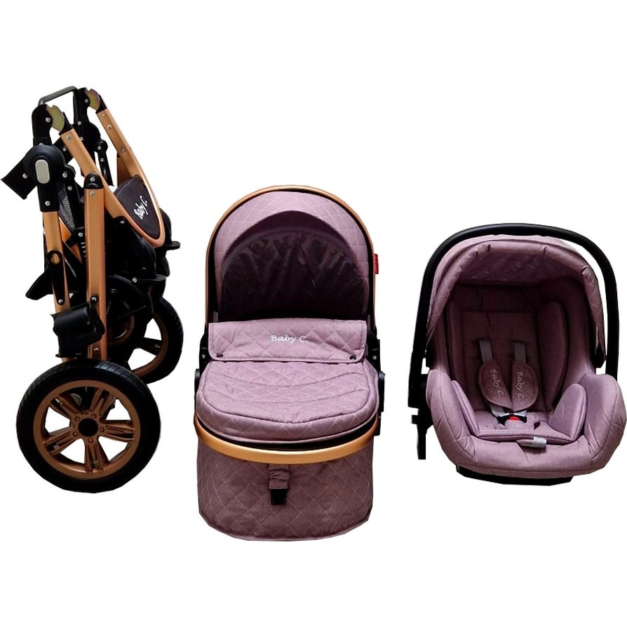 Бебешка количка Baby Care™ PRO 530, 3in1, С чанта, Амортисьори, Плътни ...