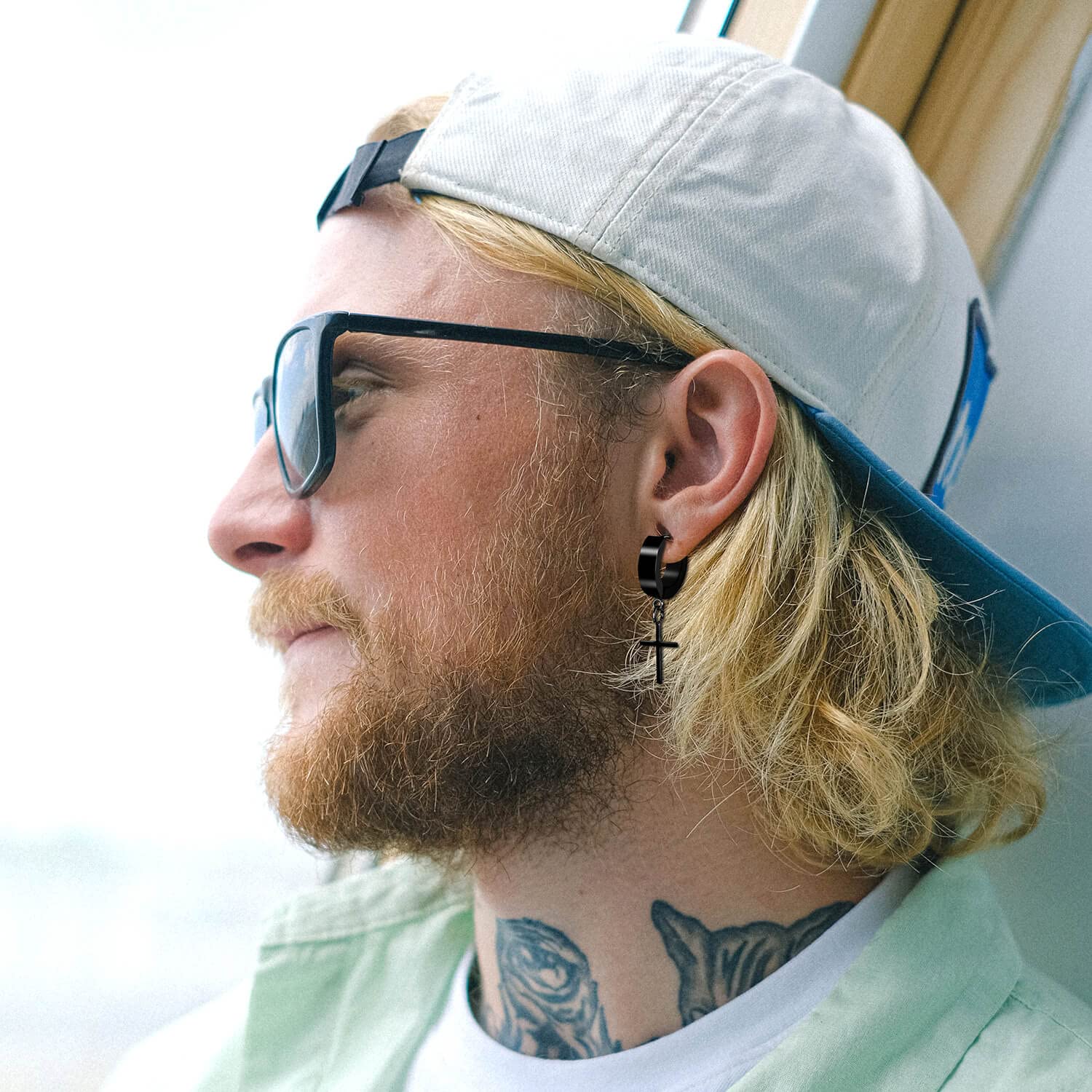 Set 15 perechi de cercei pentru barbati, inox, negru, OVERTANG - eMAG.ro