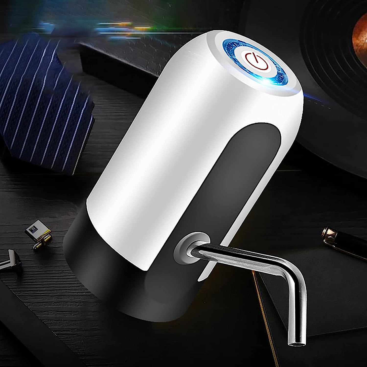 Dozator de apa, ABS/Inox, 800MAH, Alb/Negru - eMAG.ro