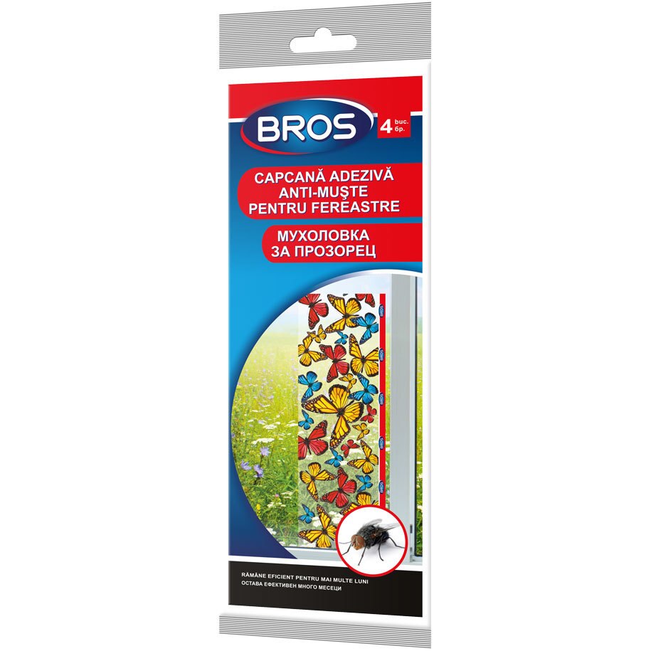 Set de capcani adeziva anti-muste pentru fereastre BROS, 4 buc - eMAG.ro